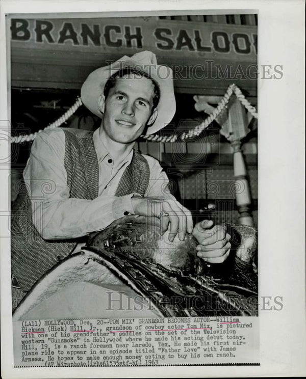 1963 Press Photo Actor William Hickman (Hick) Hill, Jr. on "Gunsmoke ...