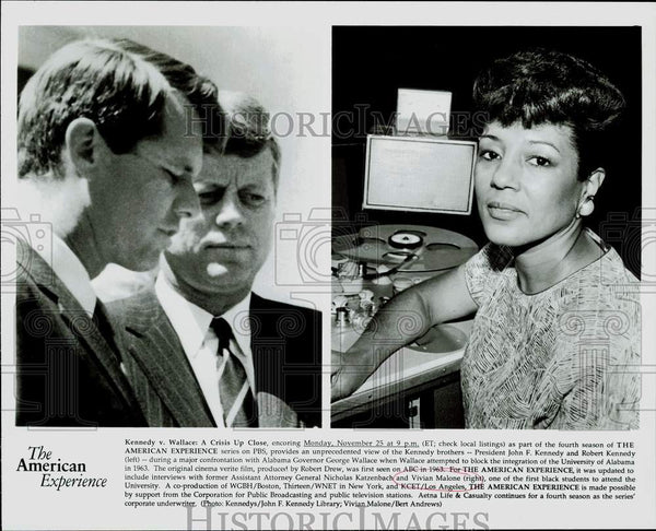 1963 Press Photo John F. Kennedy & Robert Kennedy, Vivian Malone in ...