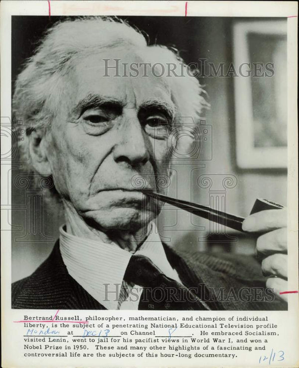 1968 Press Photo Bertrand Russell, Philosopher & Mathematician ...