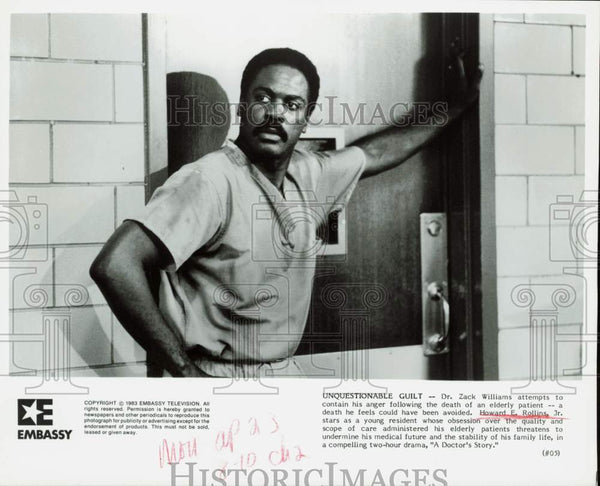 1983 Press Photo Actor Howard E. Rollins, Jr. in "A Doctor's Story ...