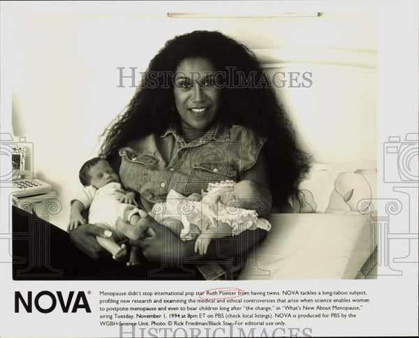 1994 Press Photo Singer Ruth Pointer with Her Twins on "NOVA" TV Show ...