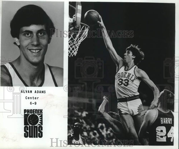 1981 Press Photo Alvan Adams, center, for Phoenix Suns basketball team ...