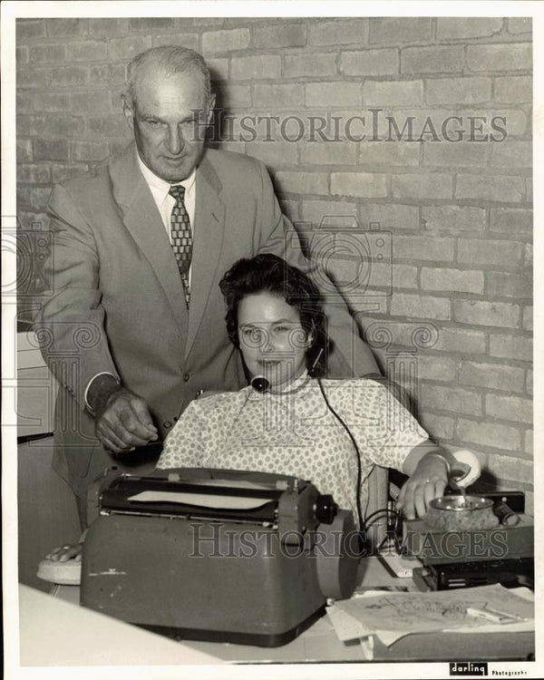 1959 Press Photo Man with Polio Patient - hps10418 - Historic Images
