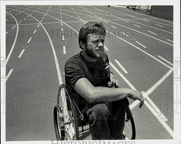 1984 Press Photo Olympic wheelchair racer Randy Snow at Robertson ...