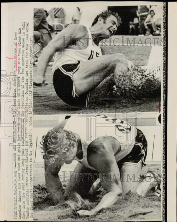 1971 Press Photo Decathlon athlete Russ Hodge at Pan Am Games in Cali ...