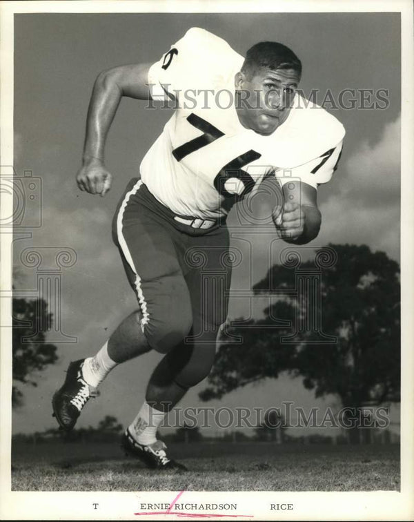 1967 Press Photo Rice University football player Ernie Richardson ...