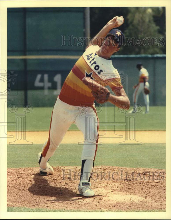 1989 Press Photo Houston Astros Baseball Player Jeff Juden Pitches ...