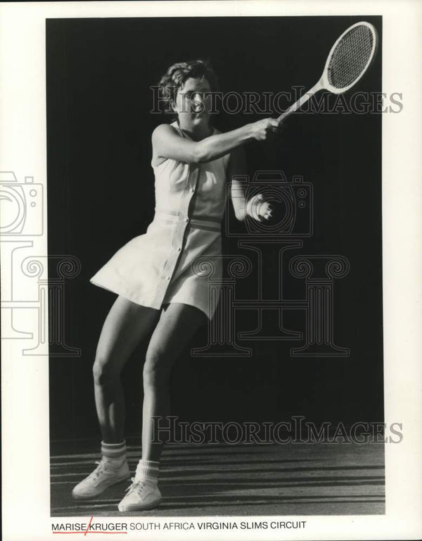 Press Photo Tennis Player Marise Kruger His Return Shot - hps21219 ...