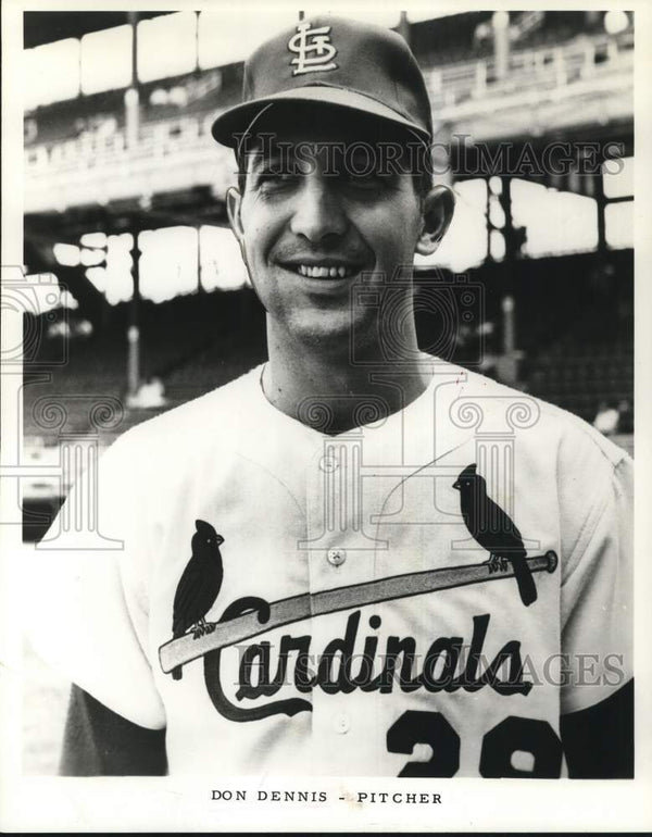 1966 Press Photo St. Louis Cardinals baseball pitcher Don Dennis ...