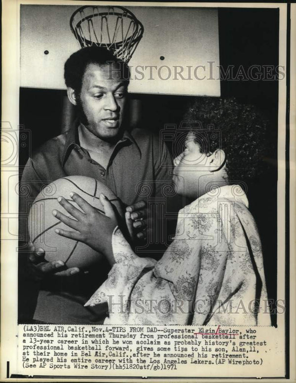 1971 Press Photo Los Angeles Lakers Basketball Player Elgin Baylor ...