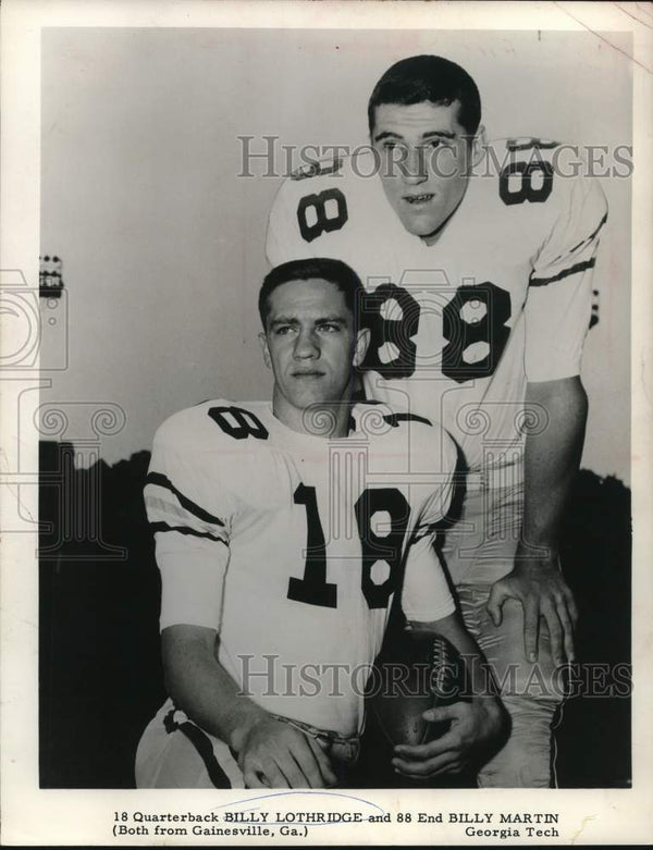 1962 Press Photo Billy Lothridge and Billy Martin, Georgia Tech ...