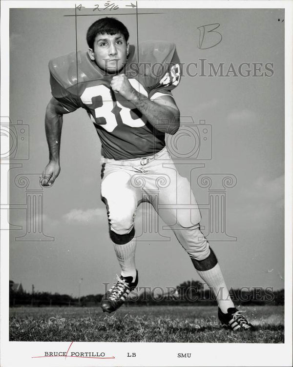 1968 Press Photo Bruce Portillo, linebacker for the SMU football team ...