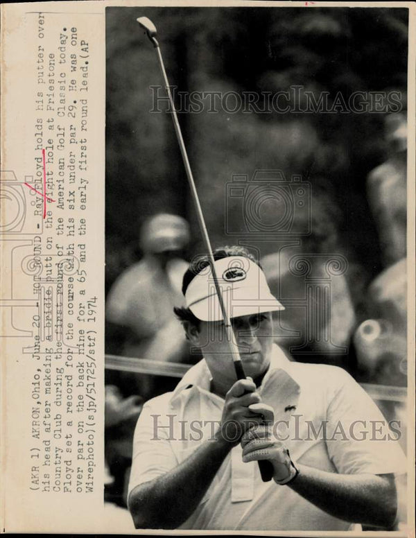 1974 Press Photo Ray Floyd during the American Golf Classic in Akron ...