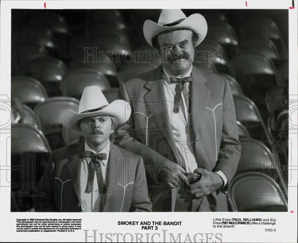 1983 Press Photo Paul Williams, Pat McCormick in "Smokey and the Bandi ...