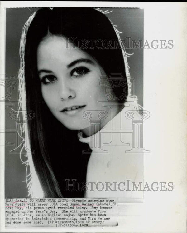 1973 Press Photo UCLA coed Susan Weiner to marry swimming star Mark ...