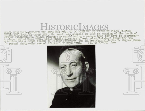 1964 Press Photo Nicholas H. Wegner, second father of the Boys Town in ...