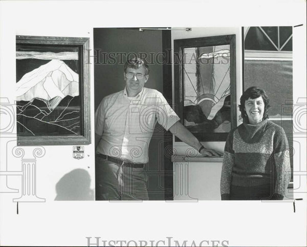 1987 Press Photo Harvey Baker and Gail Saxowsky at the Sunshine Health ...