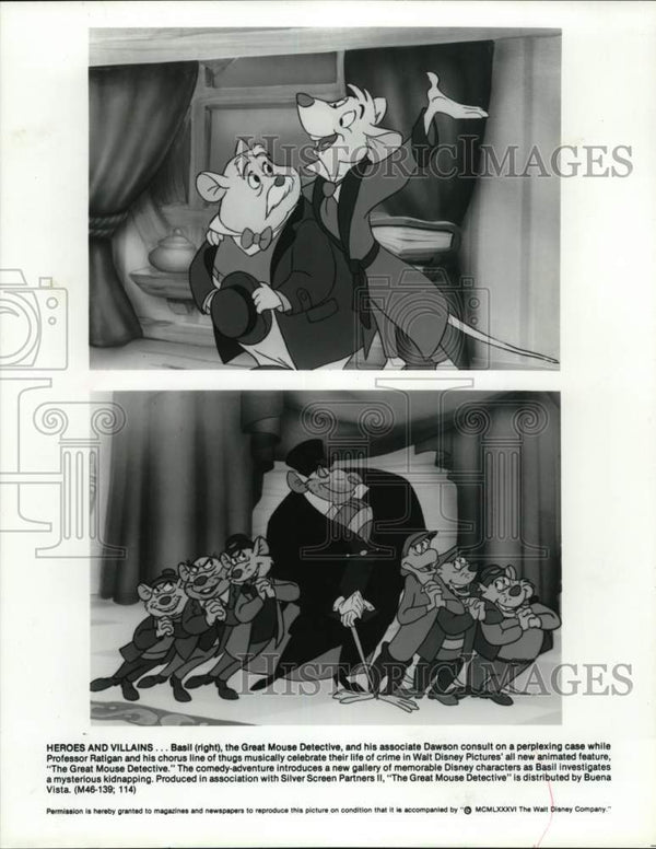 1986 Press Photo Cartoon Characters In "The Great Mouse Detective ...