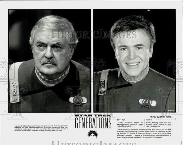 1994 Press Photo James Doohan & Walter Koenig in "Star Trek ...