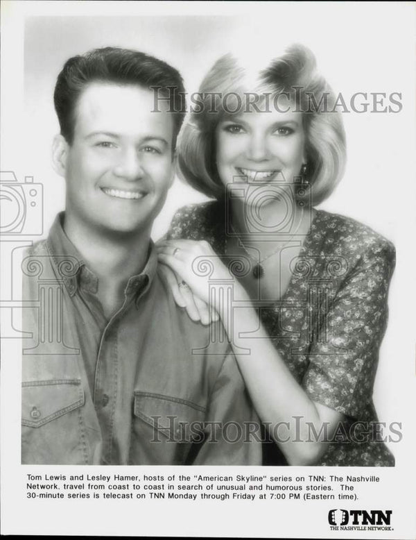 Press Photo Tom Lewis and Lesley Hamer, Hosts of "American Skyline" TV ...