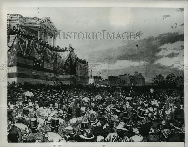 1953 Press Photo Grover Cleveland delivers first inaugural address ...