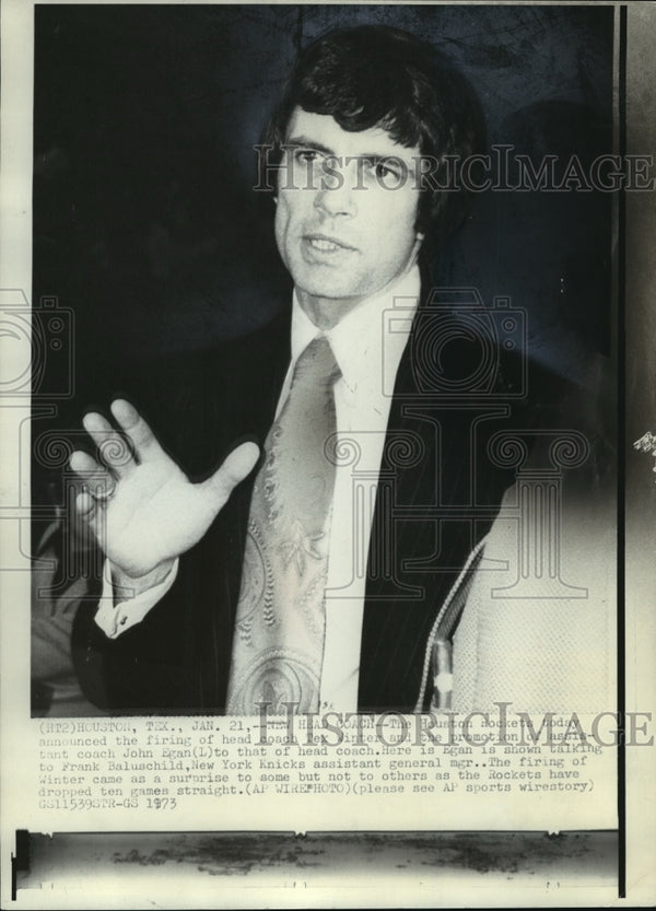1973 Press Photo Houston Rockets Head Coach John Egan - Historic Images