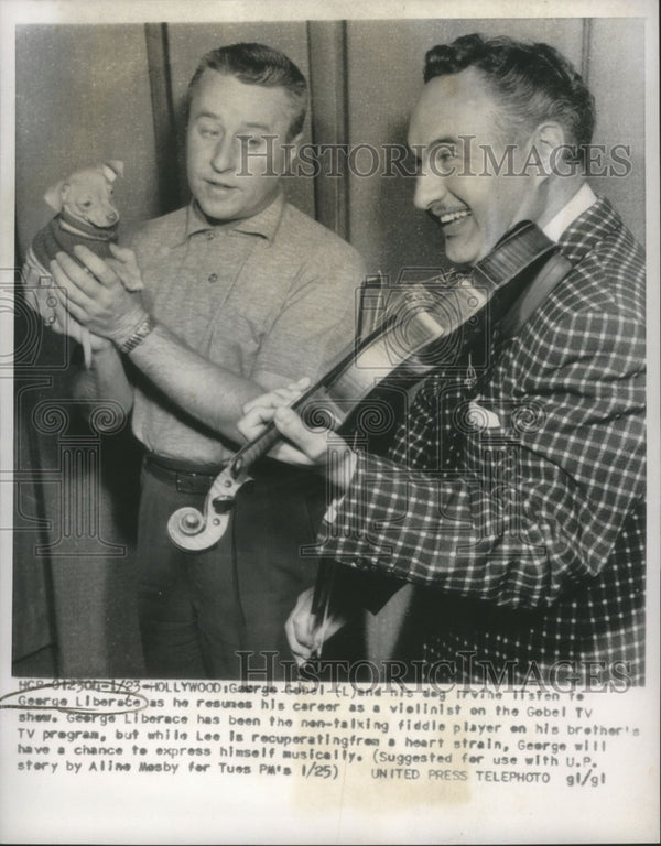 1955 Press Photo George LIberace resumes his career as a violinist on ...