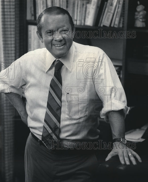 1985 Press Photo George Lockwood, Managing Editor Milwaukee Journal ...