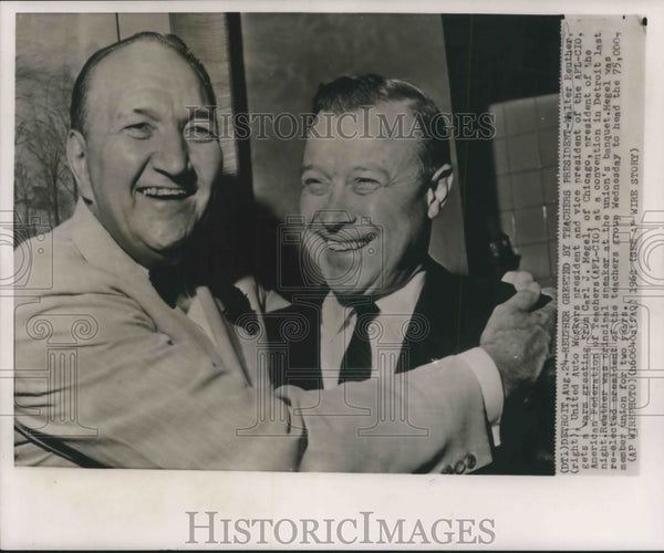 1962 Press Photo Reuther UAW President and Carl J. Mengel, AFL-CIO ...