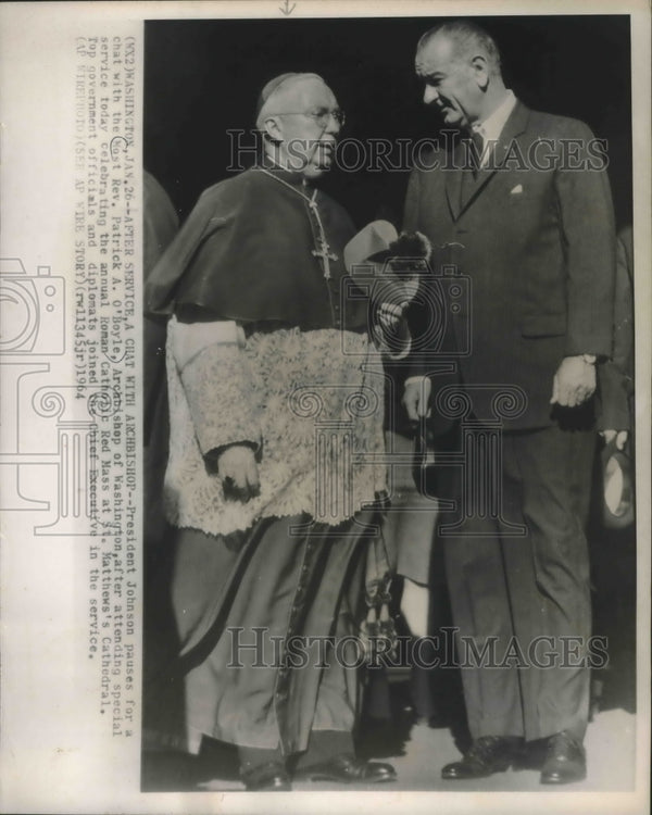 1964 Press Photo President Johnson And Archbishop Patrick O'Boyle In ...