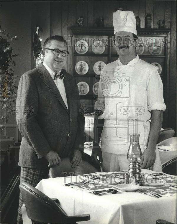 1983 Press Photo George Pandl with his chef Emil Schneider at his ...