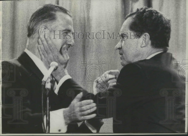 1966 Press Photo Richard Nixon & Spiro Agnew at Rally at Madison Squar ...