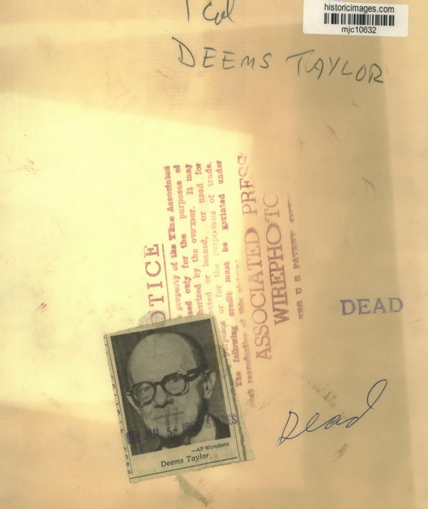 1962 Press Photo Composer, Author, Journalist Deems Taylor - mjc10632 ...