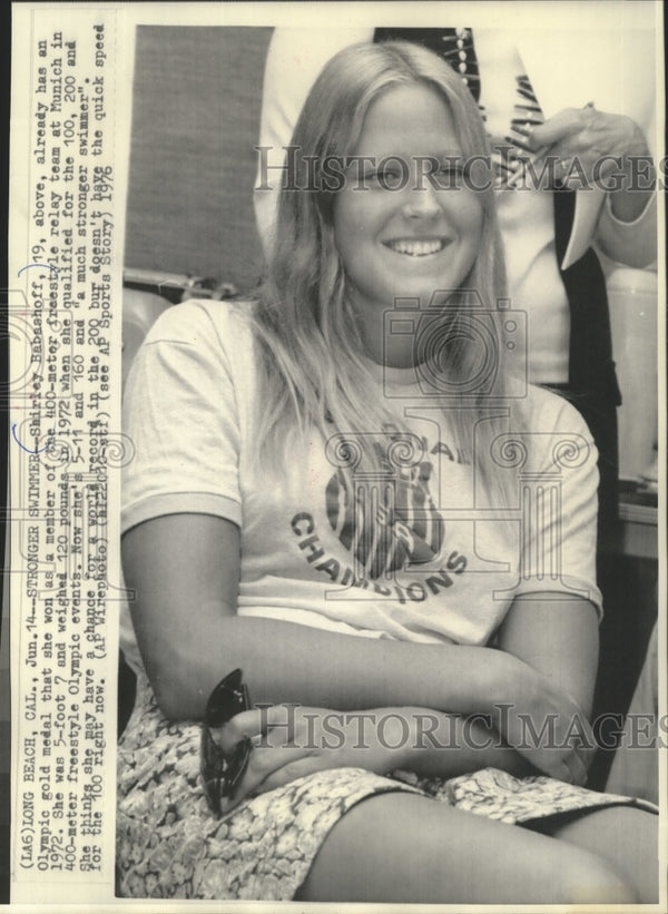 1976 Press Photo Olympic gold medal swimmer, Shirley Babashoff - mjs04 ...