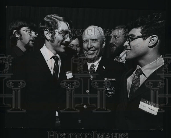 1970 Press Photo Champion golfer Charles "Chick" Evans and company ...