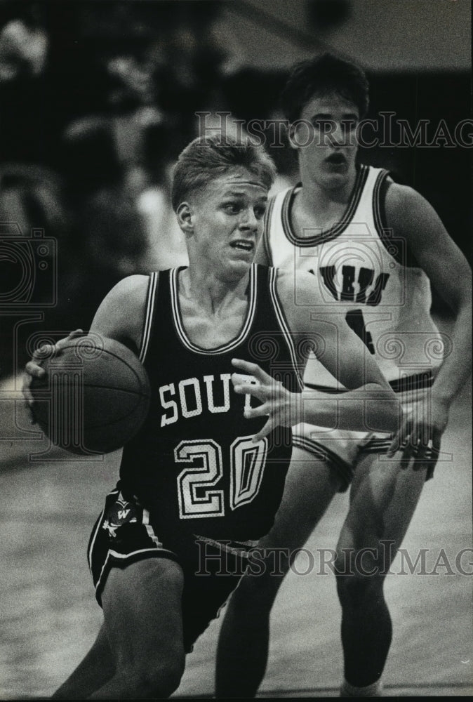 1989 Press Photo Waukesha South basketball player, Craig Aamot, in ...