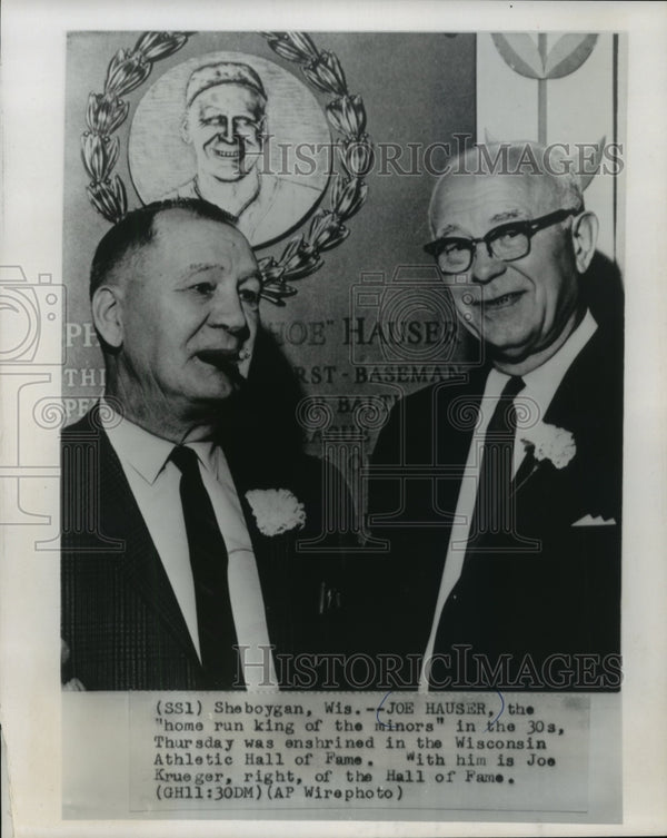 1968 Press Photo Baseball star Joe Hauser with Hall of Fame's Joe ...