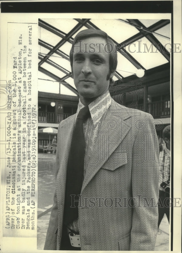 1972 Press Photo Ken Dyer of the Cincinnati Bengals football team in ...