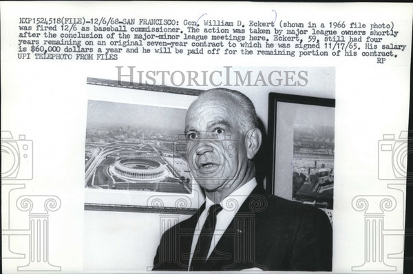 1966 Press Photo General William Eckert, Commissioner of Major League ...