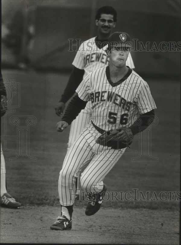 1983 Press Photo Milwaukee Brewers Randy Ready running in spring ...