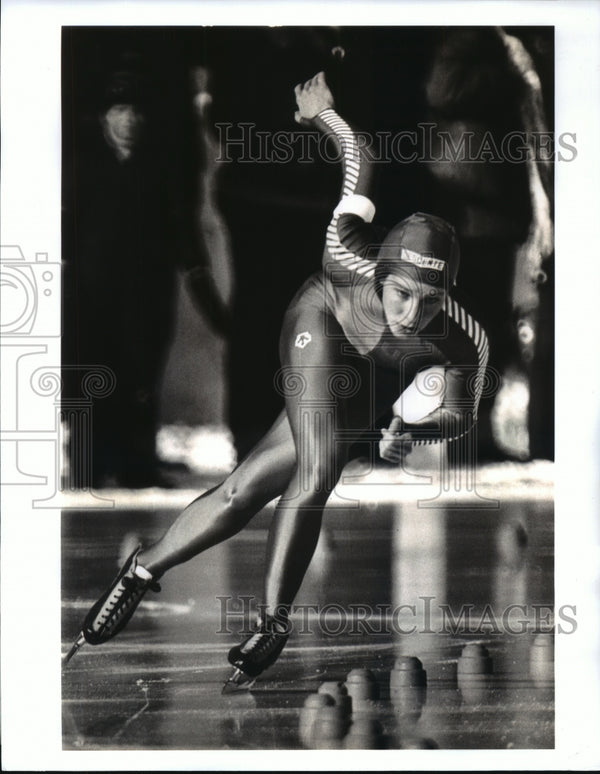 1980 Press Photo Speed skater Beth Heiden of Madison, Wisconsin ...