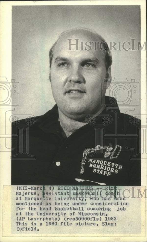 1980 Press Photo Rick Majerus, Assistant Basketball Coach Marquette Un ...