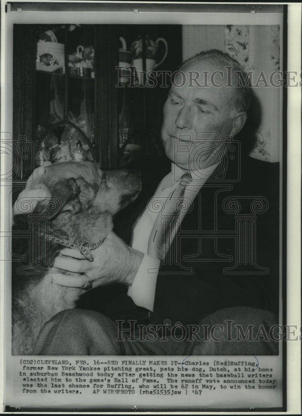 1967 Press Photo Charles (Red) Ruffing, former Yankee pitching great ...