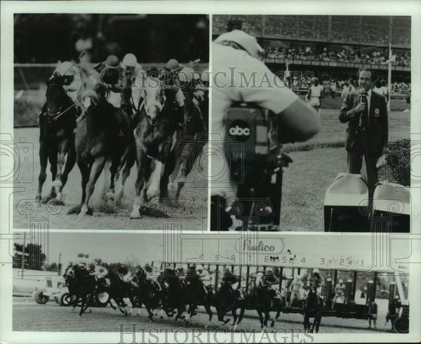 1985 Press Photo ABC covers the 110th Preakness Stakes horse races ...