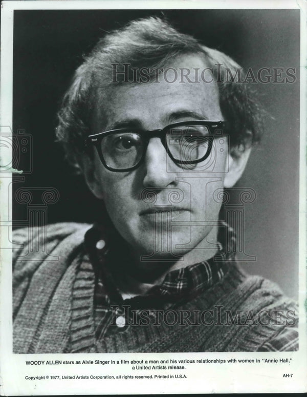 1977 Press Photo Woody Allen stars as Alvie Singer in "Annie Hall ...