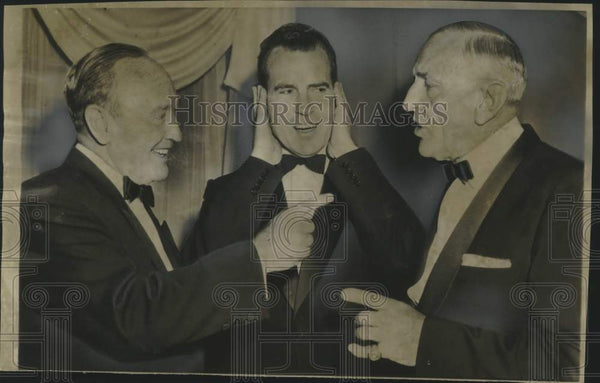 1958 Press Photo Richard Nixon, Fred Haney, Casey Stengel dinner in New ...