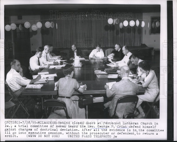 1955 Press Photo Milwaukee Wisconsin trail of Rev George P Crist ...