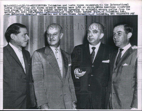 1958 Press Photo International Delegates Meeting to discuss Coffee ...