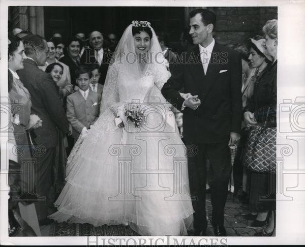 1955 Press Photo Mary Rinaldi, Gugi Elmo Romano Milan Italy Wedding ...