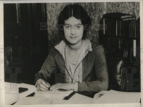 1930 Press Photo 19 year old political agent in England Miss Sybil ...